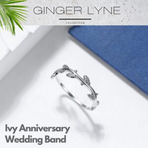 Unique Sterling Silver Wedding Band for Women by Ginger Lyne | Ivy Vine Leaf Wedding Ring OliveTree Branch Floral Style Promise Ring for Her