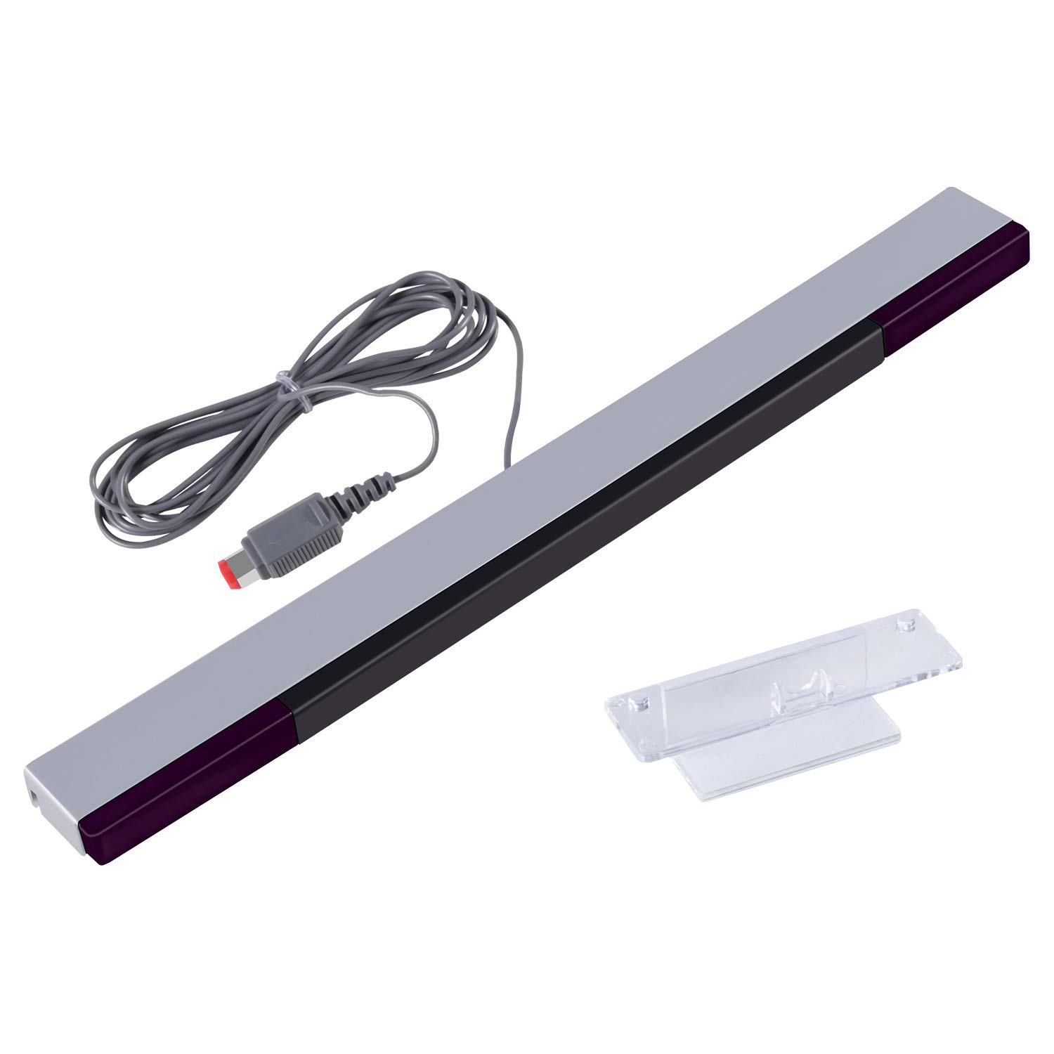 Aokin Sensor Bar for Wii, Replacement Wired Infrared Ray Sensor Bar for Nintendo Wii and Wii U Console, includes Clear Stand