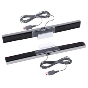 Aokin Sensor Bar for Wii, Replacement Wired Infrared Ray Sensor Bar for Nintendo Wii and Wii U Console, includes Clear Stand