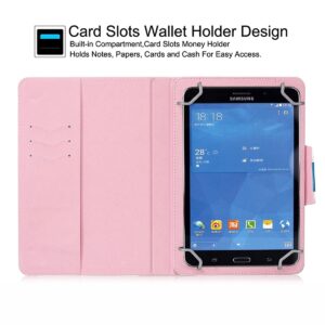 Universal 8.0 inch Tablet Case, Newshine Magnetic Closure Flip Stand Cover with Card/Cash Slots for iPad Mini/Galaxy Tab 8.0 Tablet/Amazon Kindle Fire HD HDX other 8.0 Tablet - Blue Purple