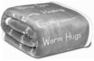 wolf creek blanket - compassion blanket (brand)- strength courage super soft warm hugs, get well gift blanket plush healing thoughts positive energy love & hope with fluffy comfort (50x 65)