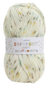 sirdar supersoft aran rainbow drops - 100g after eight (854)