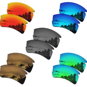 SmartVLT Set of 5 Men's Replacement Lenses for Oakley Flak 2.0 XL OO9188 Sunglass Combo Pack S02