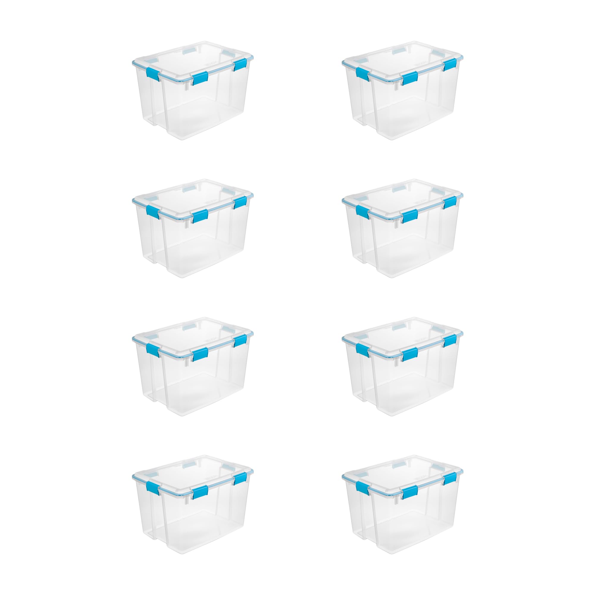 Sterilite Gasket Box, Stackable Storage Bin with Latching Lid, 80 Quart, 12 Pack