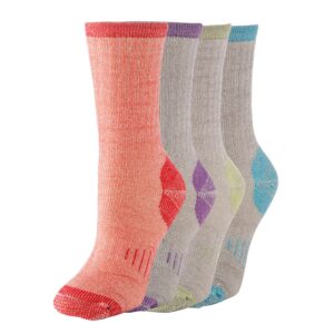 nevsnev 4pairs 70% merino warm wool women crew socks - hiking outdoor athletic thermal thickening cushion 9-11