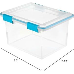 Sterilite Gasket Box, Stackable Storage Bin with Latching Lid, 32 Quart, 12 Pack