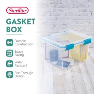 Sterilite Gasket Box, Stackable Storage Bin with Latching Lid, 32 Quart, 12 Pack