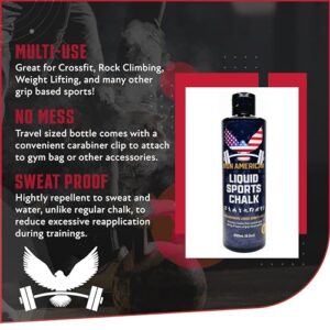 IRON AMERICAN Liquid Chalk - No-Mess Long-Lasting Grip Chalk for Weightlifting, Gymnastics, Rock Climbing, and Fitness Training - 50ml Travel Bottle - Advanced Hand Chalk for Gym - 2pk