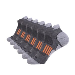 joynÉe men's 6 pack athletic no show performance comfort cushioned low cut running tab socks,grey 1,sock size:10-13