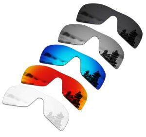 smartvlt set of 5 men's replacement lenses for oakley batwolf oo9101 sunglass combo pack s01