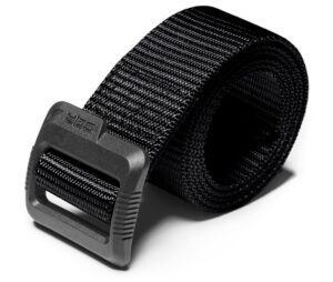 cqr tactical belt, military style heavy duty belt, webbing edc quick-release buckle, plastic flip tab black, x-large