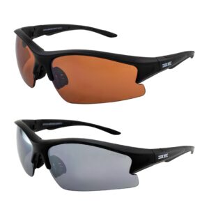 epoch eyewear golf sport sunglasses black with smoke lens and black with amber lens