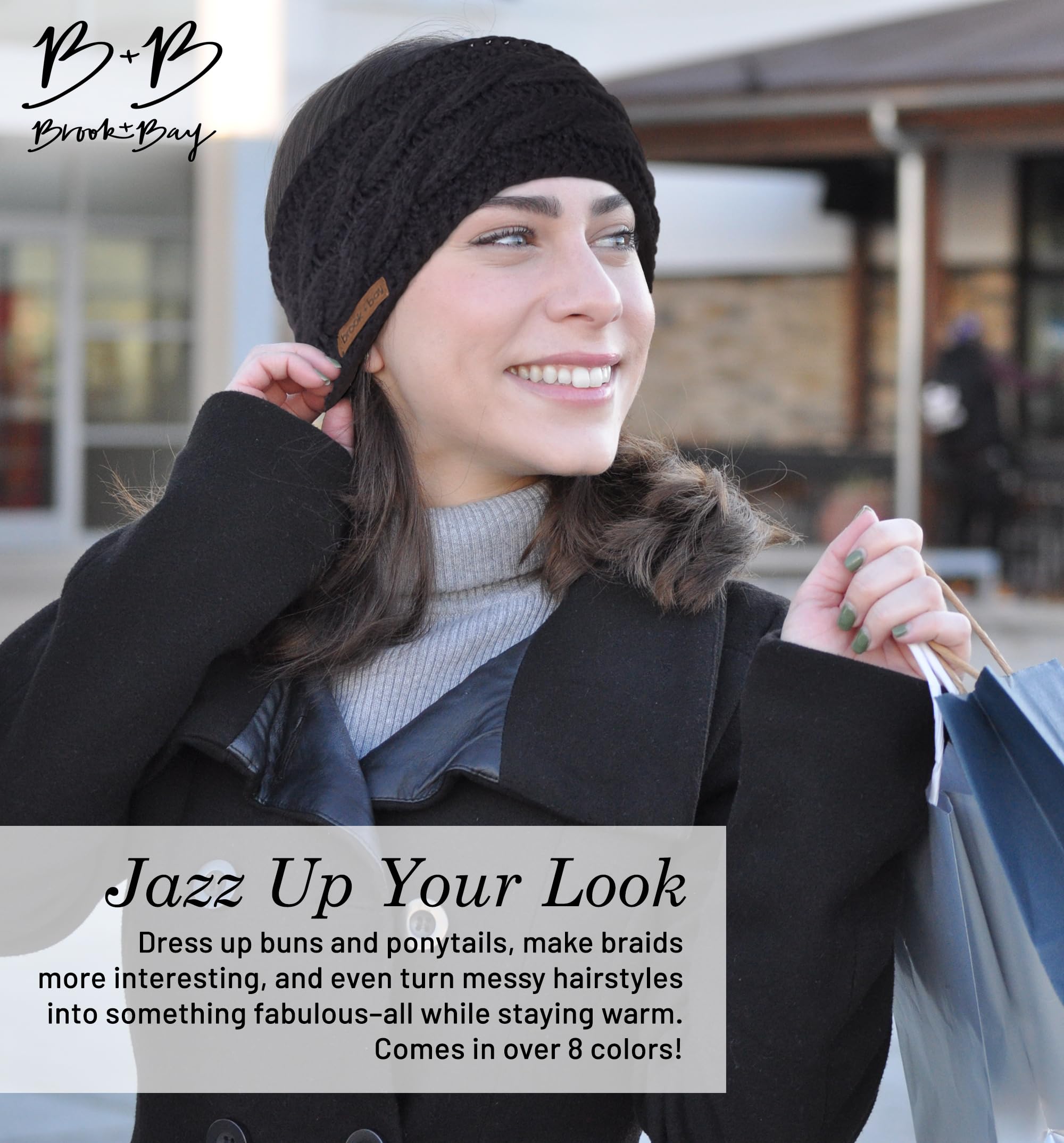 Brook + Bay Ear Warmer Headband For Women - Ear Covers For Cold Weather, Winter Headband, Fleece Headband & Knit Ear Warmer Headband