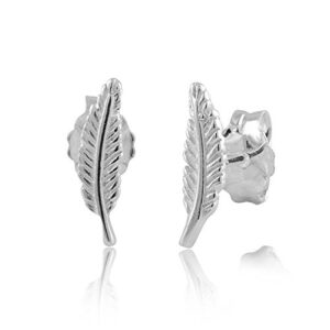 sterling silver womens dainty feather stud earrings gifts for girlfriend ladies 0.39in