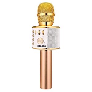 bonaok wireless bluetooth karaoke microphone,3-in-1 portable handheld karaoke mic speaker machine christmas birthday home party for all smartphone