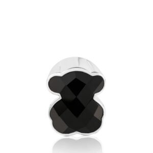 TOUS Sterlling Silver Ring for Women with Black Onyx Bear, Lenght 6.75 Bear: Motif: 16mm, Color Collection