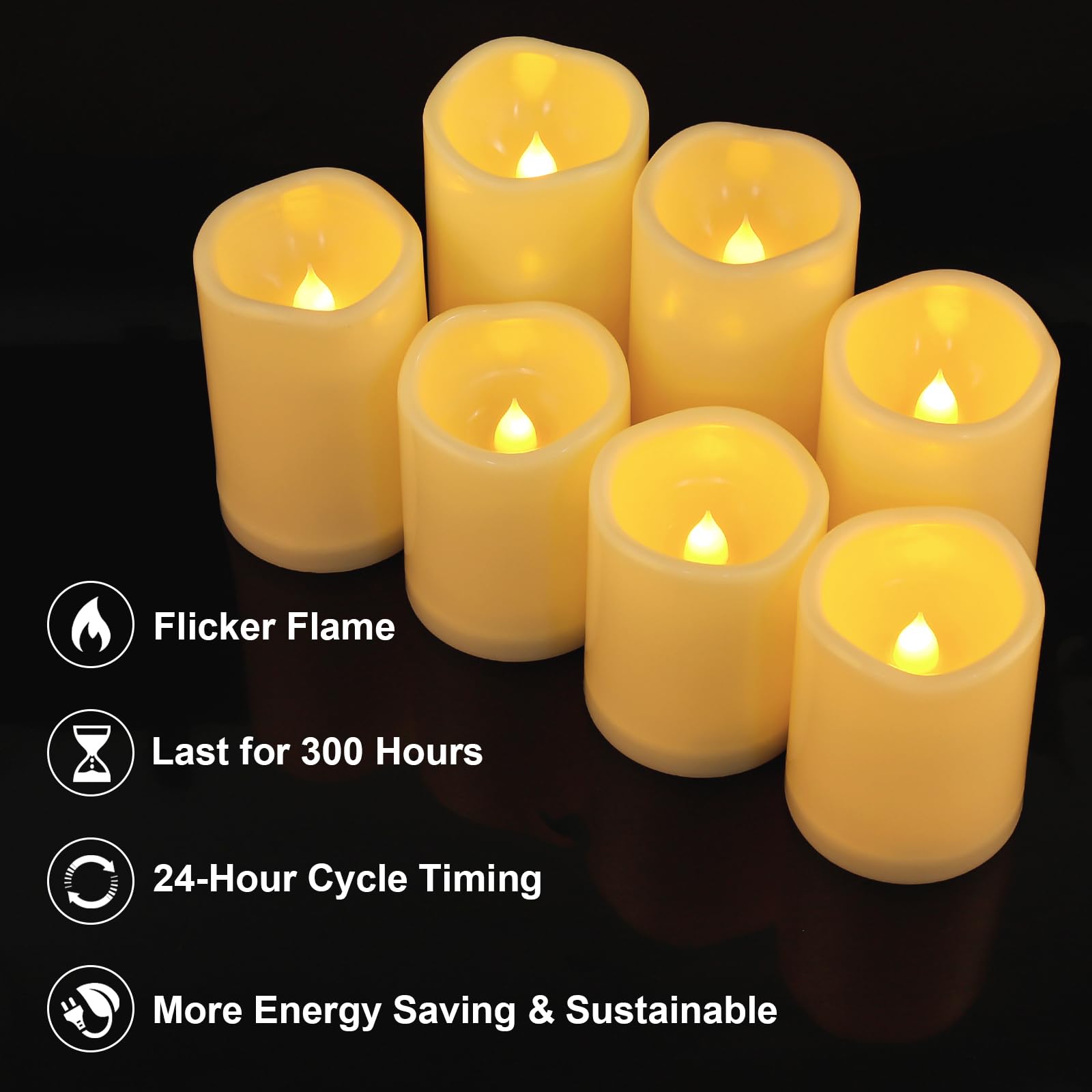 Aignis Flameless LED Candles with 10-Key Remote & Timer, Outdoor Indoor Waterproof Battery Operated Candles for Home/Wedding/Holiday Décor, Exquisite Set of 7 (D3'' x H4''/5''/6'')