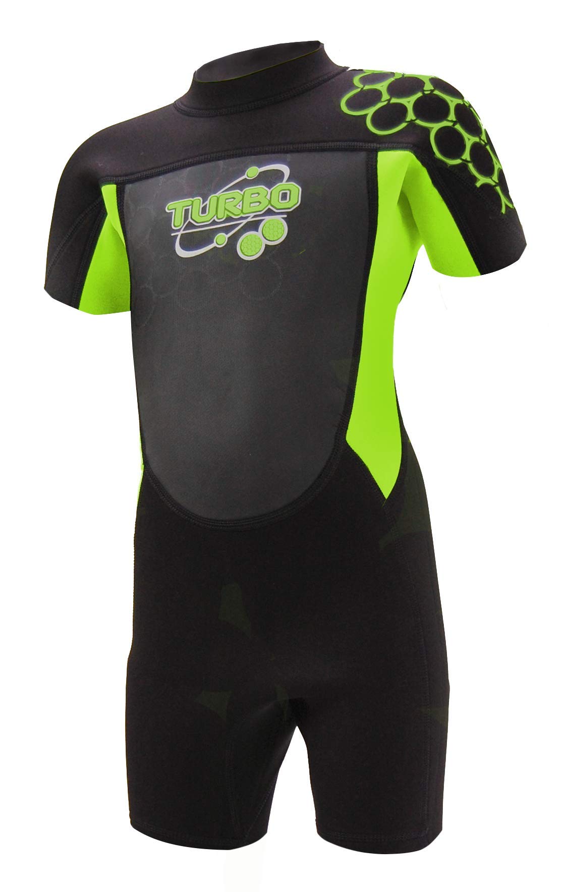 TWF Kids Turbo Shortie Wetsuit, Green, Size K08