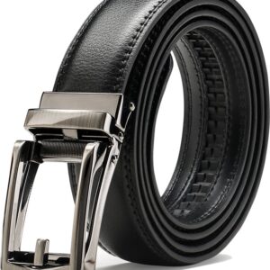 Chemstar Men's Comfort Genuine Leather Belt with One Click Buckle, Fit for 27-46"