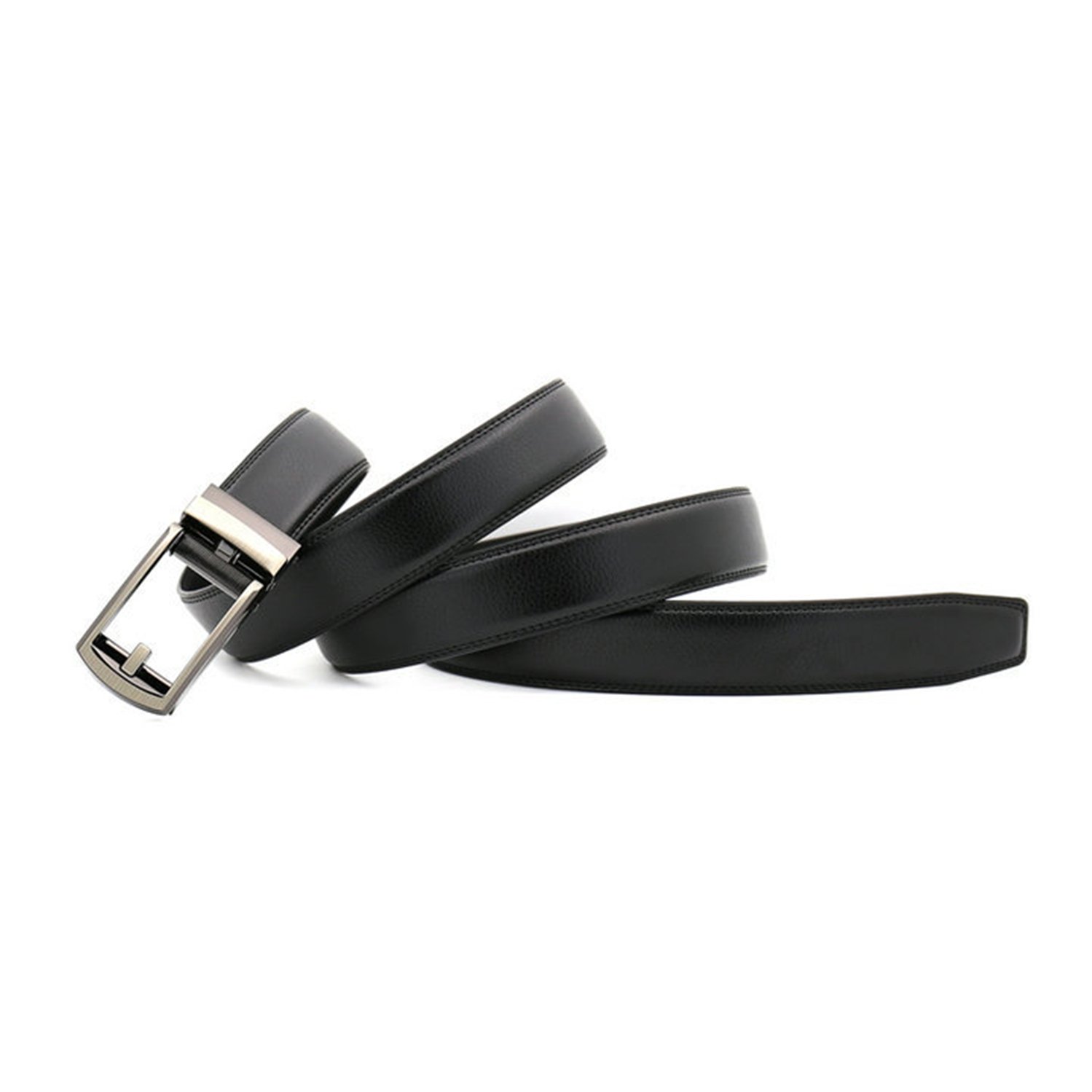 Chemstar Men's Comfort Genuine Leather Belt with One Click Buckle, Fit for 27-46"