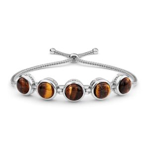 shop lc tigers eye stainless steel platinum bolo bracelet jewelry gifts for women birthday gifts