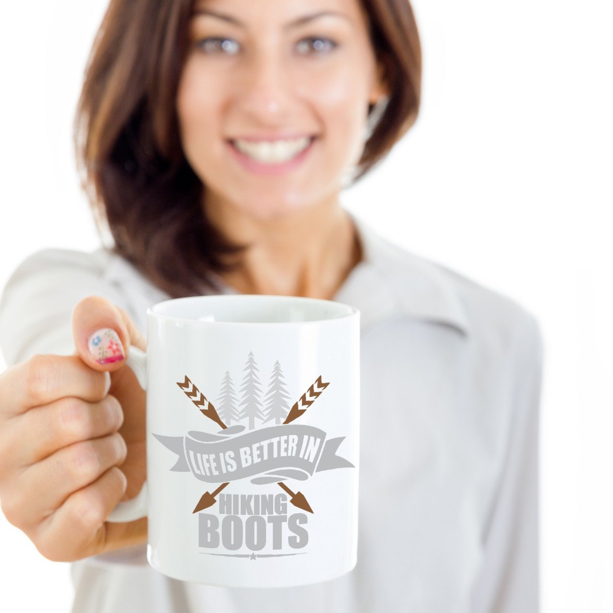 Life Is Better In Hiking Boots Coffee & Tea Gift Mug Cup For Hikers & Rock Climbers (11oz)