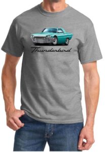 1965 ford thunderbird hardtop full color design tshirt small grey