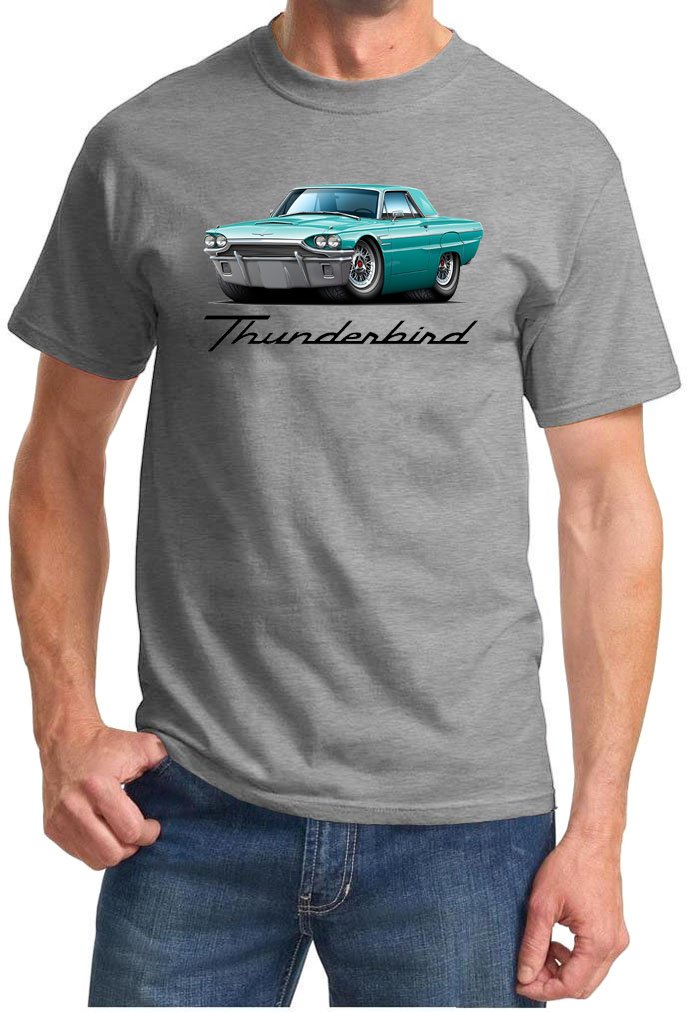 1965 Ford Thunderbird Hardtop Full Color Design Tshirt Small Grey