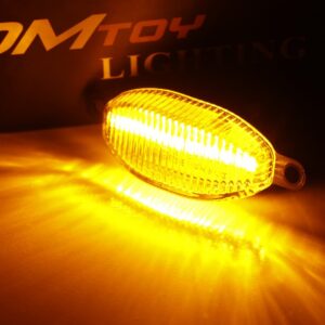 iJDMTOY 75-123-Smoked-Amber 3pc Dark Smoked Lens Amber Full Front Grille Driving Light Kit for 2010-14 & 2017-up Ford Raptor (Powered by 36 Pieces of SMD LED Diodes)