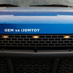 iJDMTOY 75-123-Smoked-Amber 3pc Dark Smoked Lens Amber Full Front Grille Driving Light Kit for 2010-14 & 2017-up Ford Raptor (Powered by 36 Pieces of SMD LED Diodes)