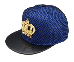 reindear royal king crown baseball cap hip-hop snapback hat (blue)