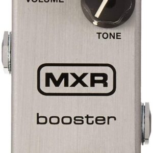 MXR M293 Booster Mini Guitar Effects Pedal Bundle with 2 Patch Cables and Dunlop Pick Pack