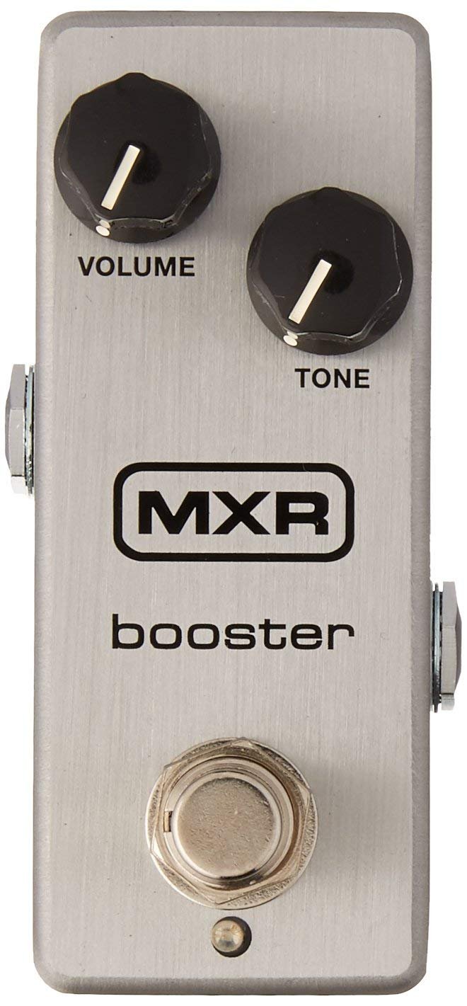 MXR M293 Booster Mini Guitar Effects Pedal Bundle with 2 Patch Cables and Dunlop Pick Pack