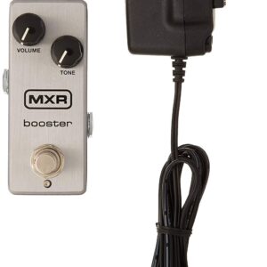 MXR M293 Booster Mini Guitar Effects Pedal Bundle with 2 Patch Cables and Dunlop Pick Pack