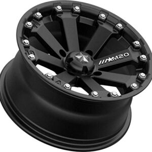 MSA OFFROAD WHEELS M20 KORE Satin Black Wheel with Painted and Chromium (hexavalent compounds) (14 x 7. inches /4 x 86 mm, 0 mm Offset)