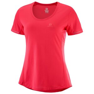 salomon women's agile ss tee, hibiscus, medium