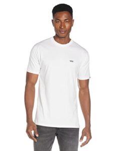 vans guys' short sleeve left chest logo tee white l