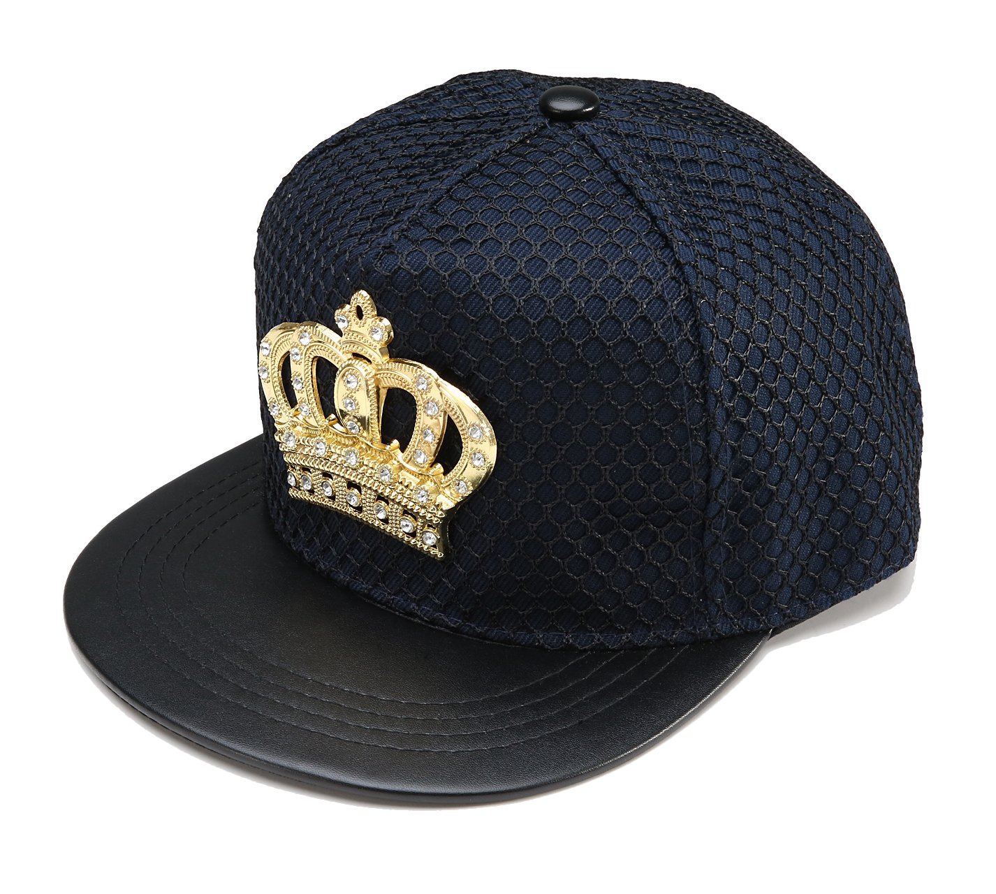 REINDEAR Royal King Crown Baseball Cap Hip-hop Snapback Hat (Navy)