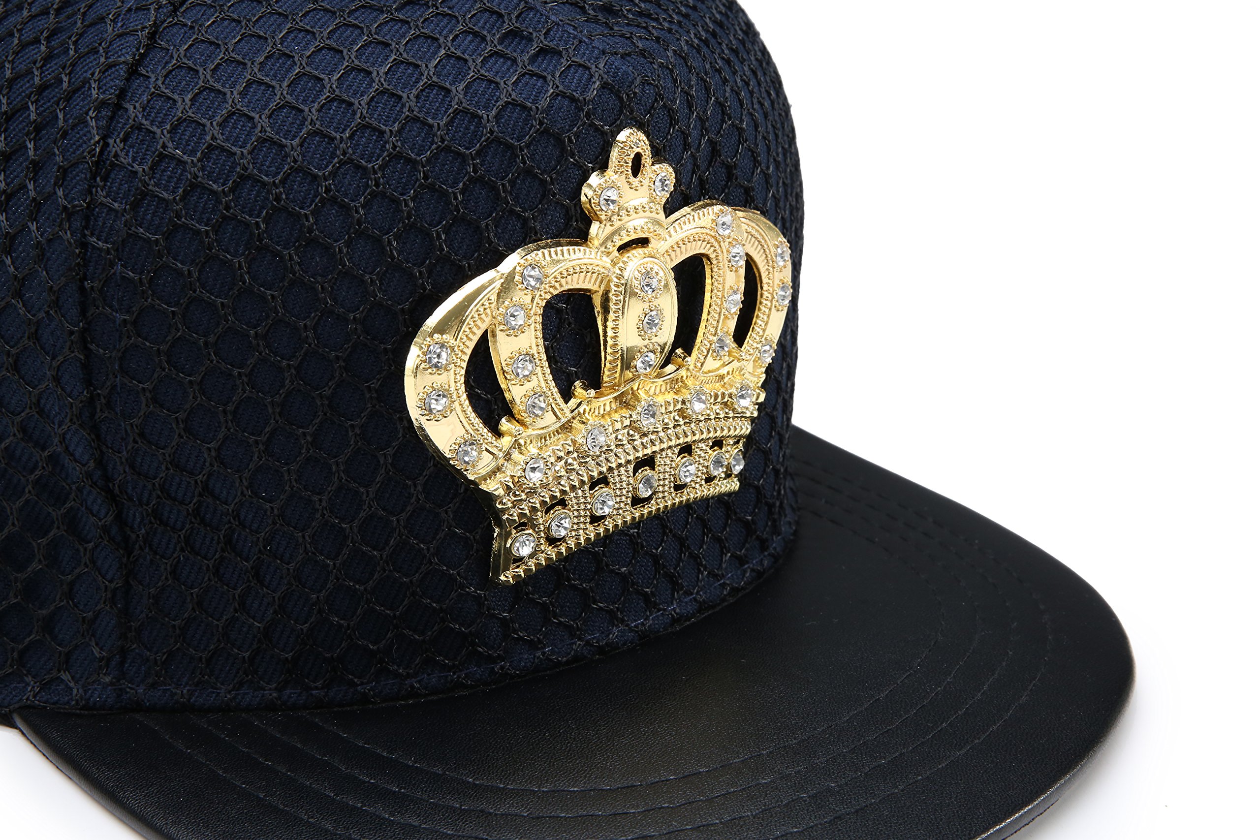 REINDEAR Royal King Crown Baseball Cap Hip-hop Snapback Hat (Navy)