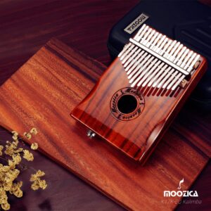 MOOZICA 17-Key EQ Kalimba, Solid Koa Wood Electric Kalimba Thumb Piano With Built-in Pickup and Professional Kalimba Case (K17K-EQ)