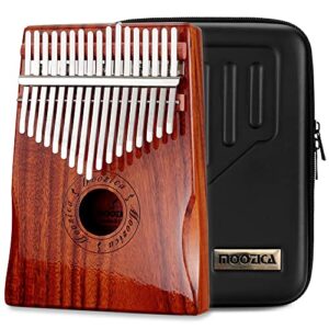 moozica 17 keys kalimba marimba, solid koa wood professional thumb piano musical instrument (koa-k17k)