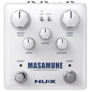 nux masamune guitar analog compressor and booster pedal