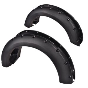 pit66 fender flares,compatible with 2004-2008 ford f150(not for heritage), rugged black pocket riveted textured style wheel flares set, 4 pcs