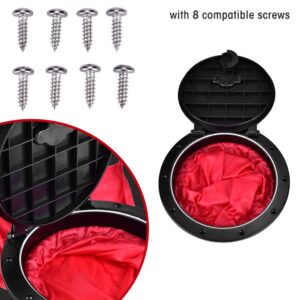 Kayak Boat Hatch Cover, Deck Plate Kit Including 8 Inch Hatch Cover Red Water-Resistant Storage Bag and 8 Pcs Compatible Screws for Fishing Sailing