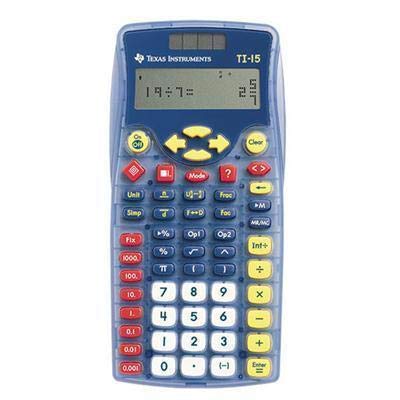 Texas Instruments TI15BK TI-15 Explorer Calculator - Blue