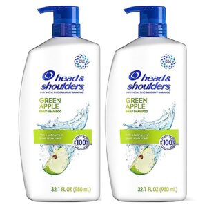 head & shoulders dandruff shampoo, clinically proven anti dandruff & scalp care treatment, fresh green apple scent, paraben-free, 32.1 fl oz each, 2 pack