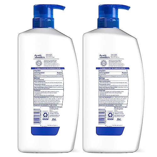 Head & Shoulders Dandruff Shampoo, Clinically Proven Anti Dandruff & Scalp Care Treatment, Fresh Green Apple Scent, Paraben-Free, 32.1 Fl Oz Each, 2 Pack