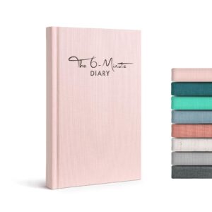 the 6-minute diary - gratitude journal with prompts - 3 million users - self care journal for more happiness & mindfulness - 5 to 6 minutes a day - guided daily journal for women and men (pink)