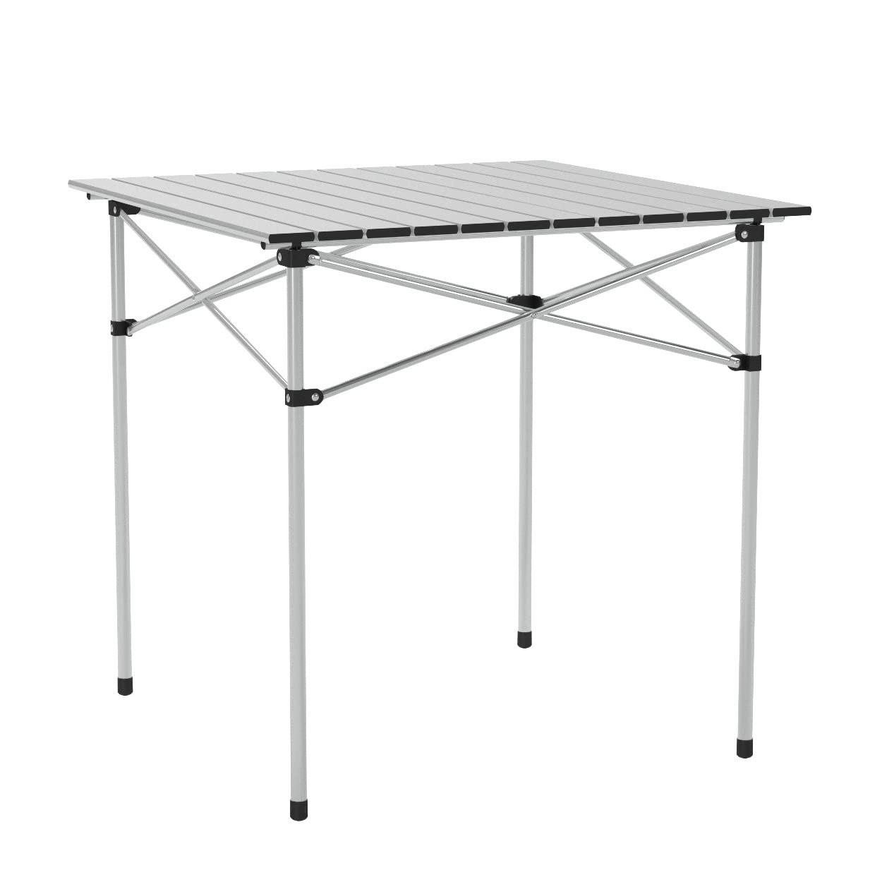 Deanurs Folding Tables Camping Roll Up Aluminum Portable Square Table for Outdoor Hiking Picnic,28" x 28" w/Carry Bag,Silver