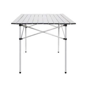 Deanurs Folding Tables Camping Roll Up Aluminum Portable Square Table for Outdoor Hiking Picnic,28" x 28" w/Carry Bag,Silver